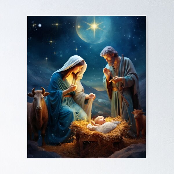 " Starlit Nativity Scene" Poster for Sale by JLCableStudio | Redbubble