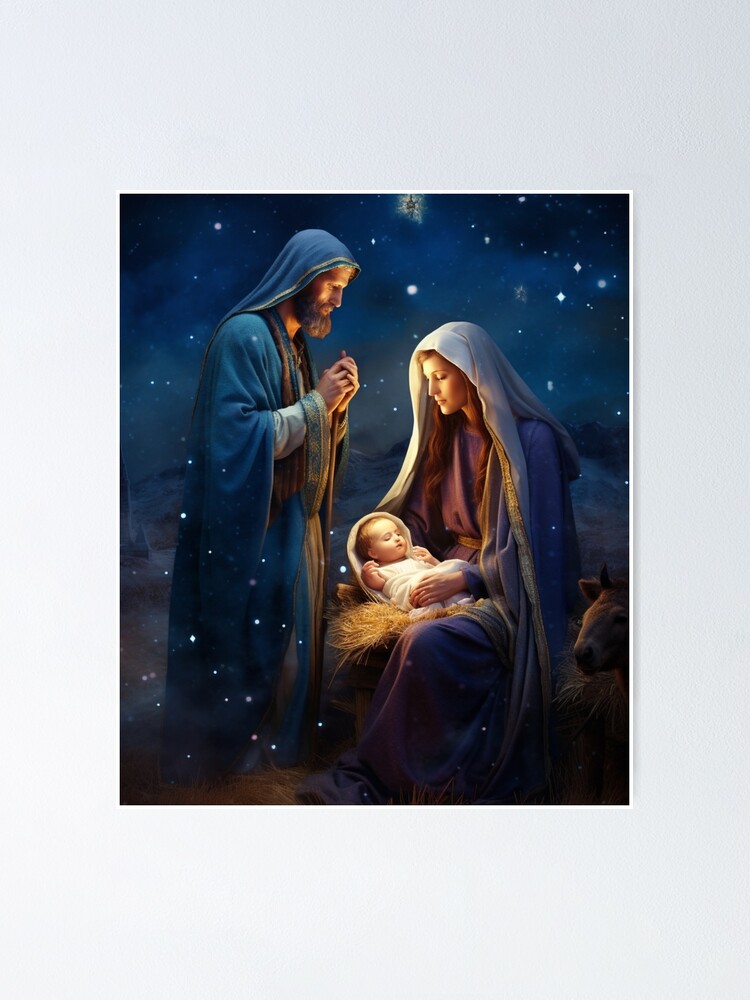 "Starlit Nativity Scene" Poster for Sale by JLCableStudio | Redbubble