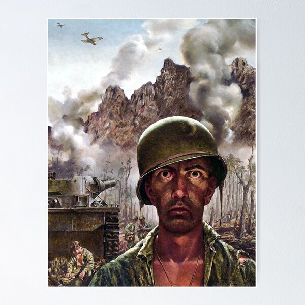 "1000 yard stare meme poster" Poster for Sale by nattdrws | Redbubble