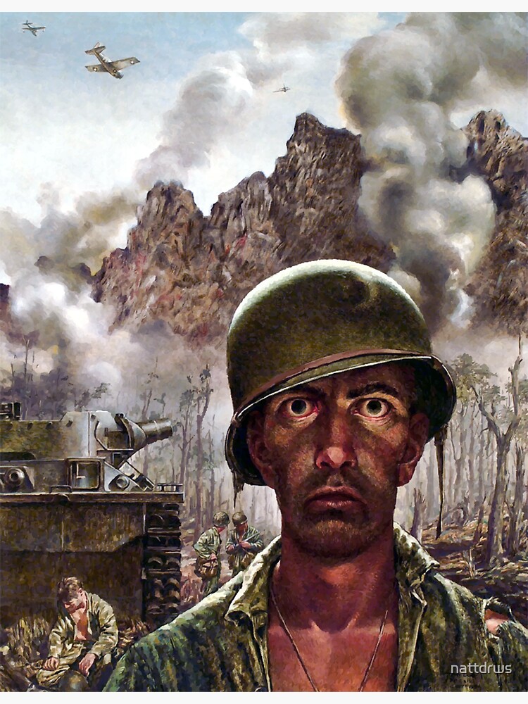 "1000 yard stare meme poster" Sticker for Sale by nattdrws | Redbubble