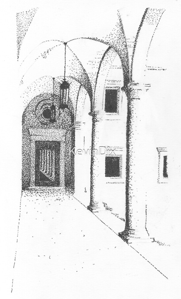 "Boston Public Library Pointillism Pen and Ink" by KevinDix | Redbubble