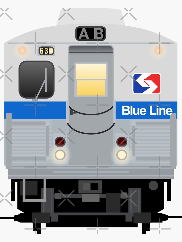 "SEPTA Market Frankford Line Budd M3 Train (Blue stripe)" Sticker for ...