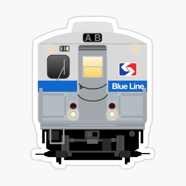 "SEPTA Market Frankford Line Budd M3 Train (Blue stripe)" Sticker for ...