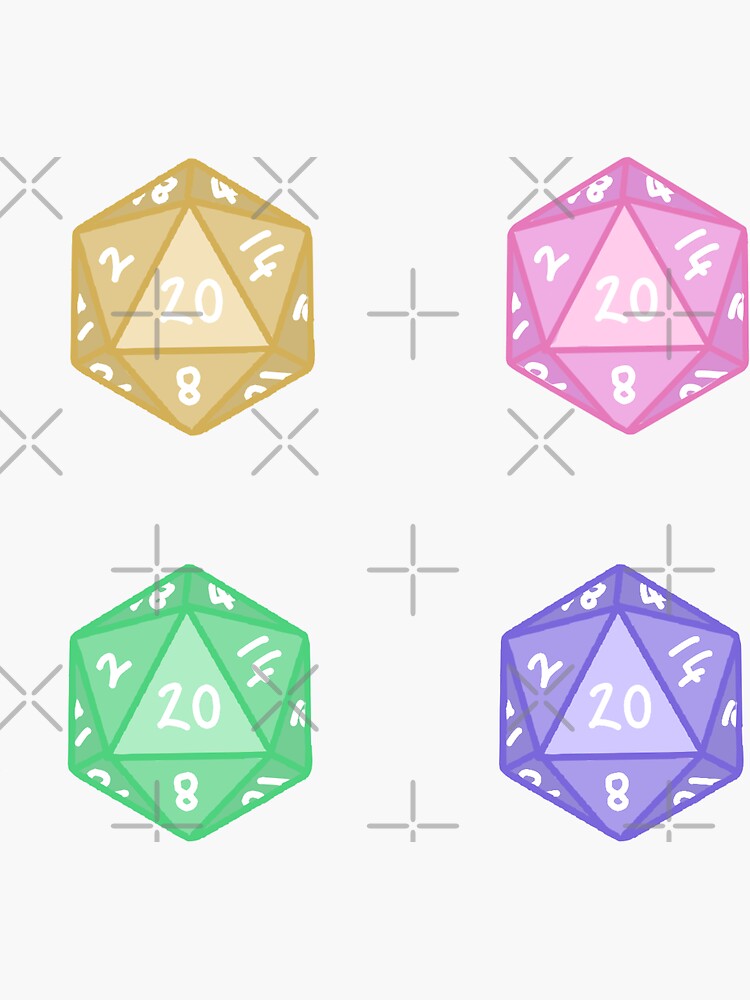 "d20 stickers" Sticker for Sale by mothby | Redbubble