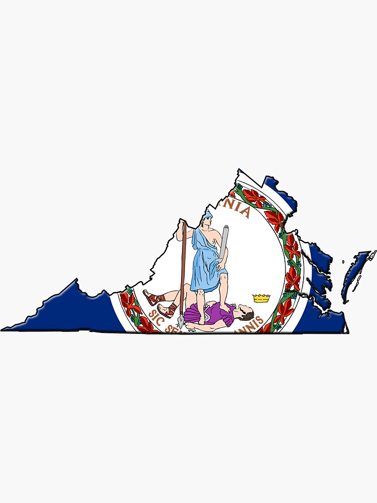 "Virginia State Flag & Outline" Sticker for Sale by Davedinho | Redbubble