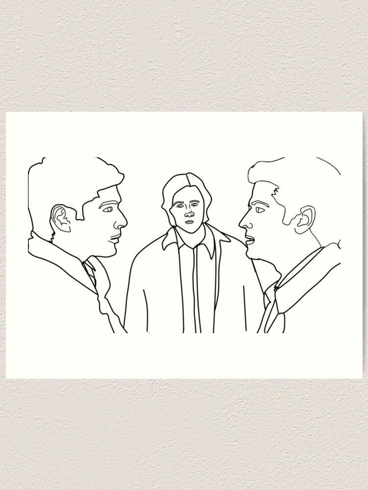 "Dean, Sam and Castiel outline." Art Print for Sale by XbAndDesignsx ...