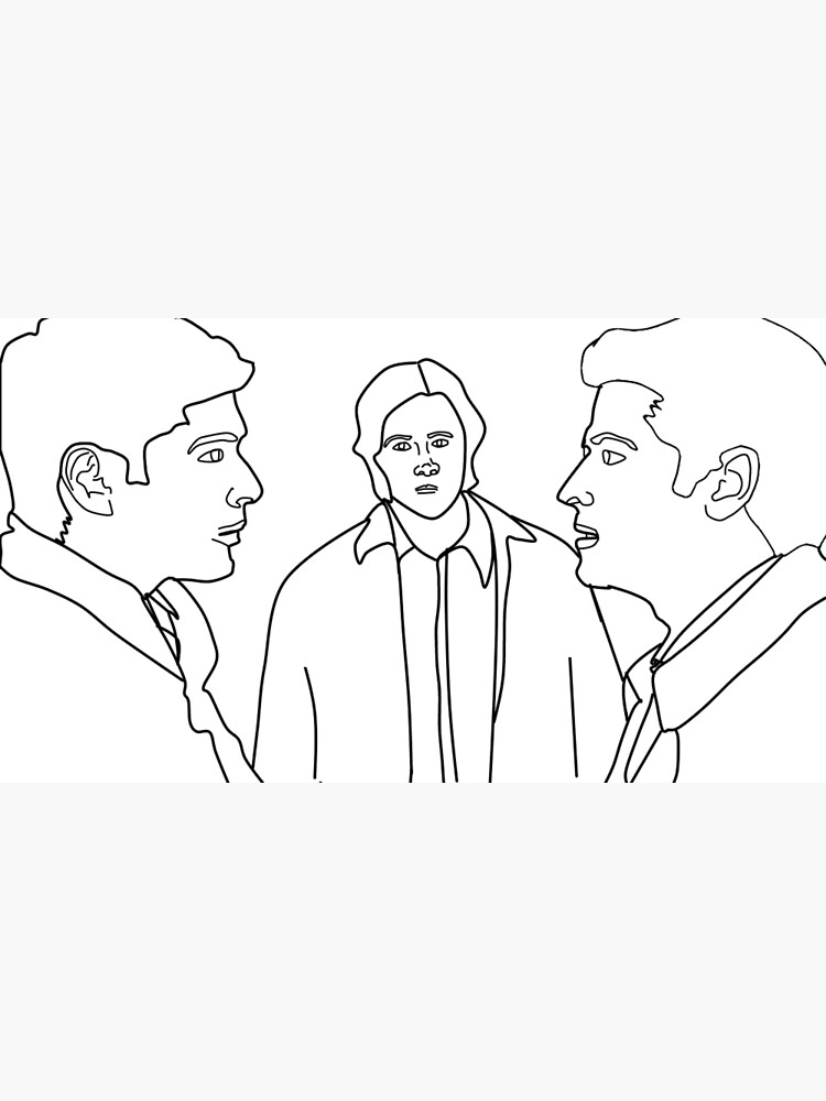 "Dean, Sam and Castiel outline." Art Print for Sale by XbAndDesignsx ...