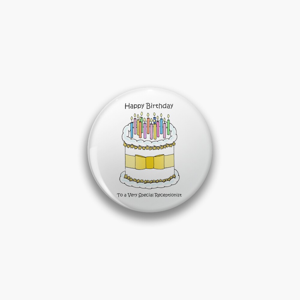 "Happy Birthday Receptionist Cake and Candles" Sticker for Sale by ...