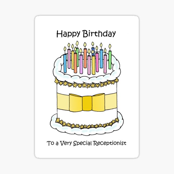 "Happy Birthday Receptionist Cake and Candles" Sticker for Sale by ...