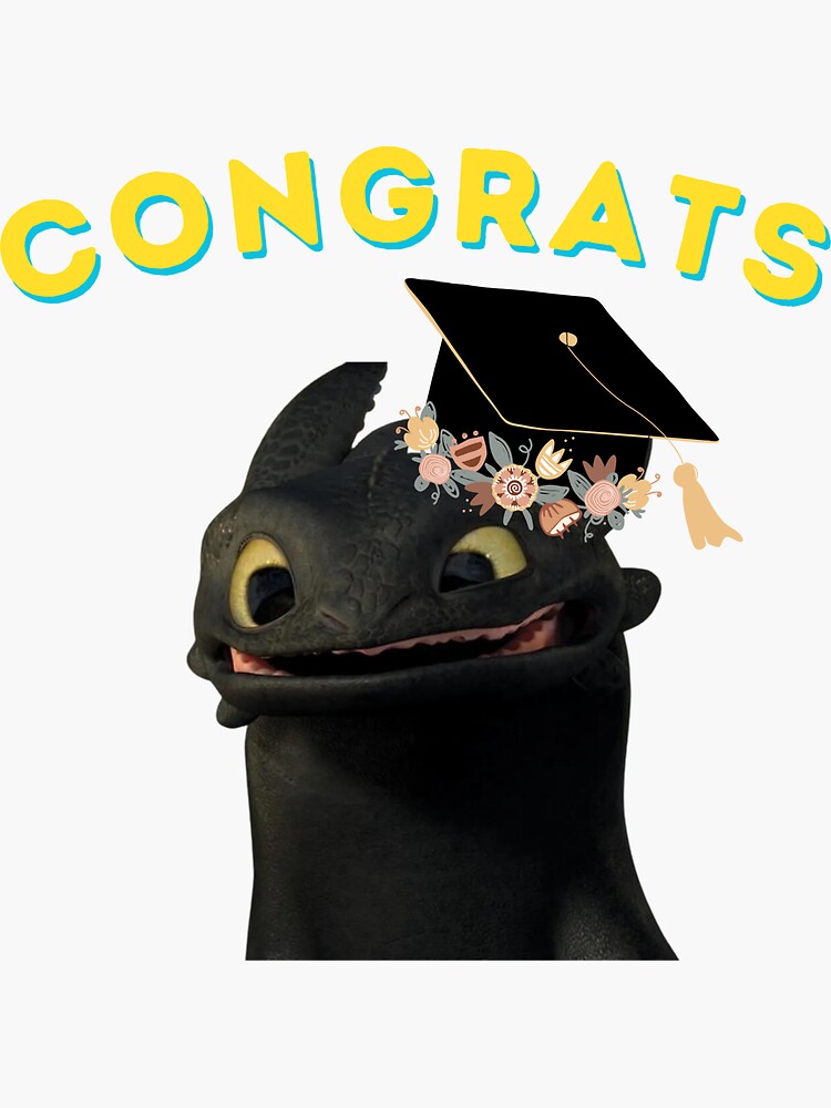 "HTTYD Toothless Graduation Design" Sticker for Sale by Jemzthingz ...