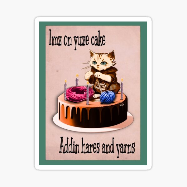 "Birthday Cat Cake Meme" Sticker for Sale by FritzAndNico | Redbubble