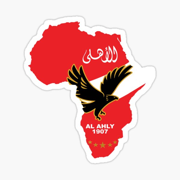 "Al Ahly Egypt FC Football Club Africa Continent Shape" Sticker for ...