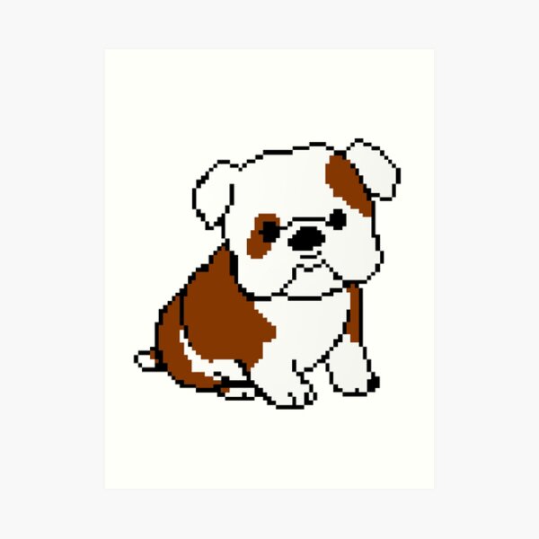 "Pixel Bulldog" Art Print for Sale by LeoBarros | Redbubble