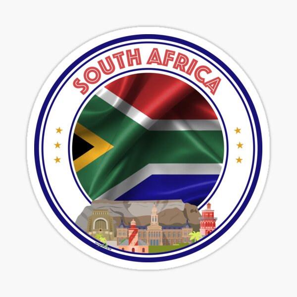 "SOUTH AFRICA South African Flag Sticker T-Shirt 02" Sticker for Sale ...
