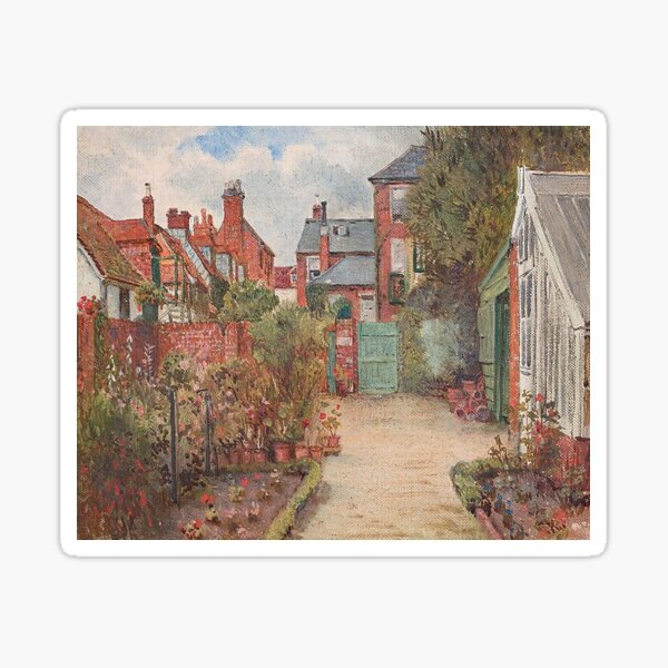 "A Walled Yard with Flower Beds and Greenhouse" Sticker for Sale by ...