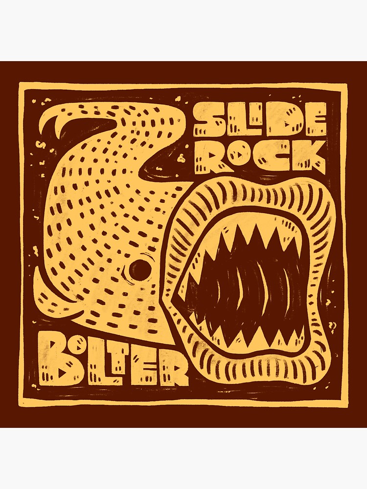 "Slide Rock Bolter Cryptid Woodcut Print Colorado Rocky Mountains ...