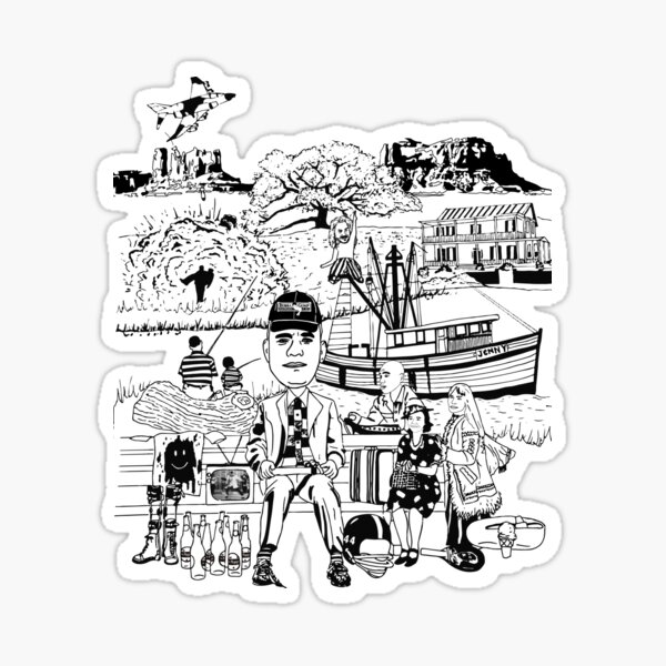 "FORREST GUMP ELEMENTS GRAPHIC" Sticker for Sale by LELE MOVIEPROJECT ...