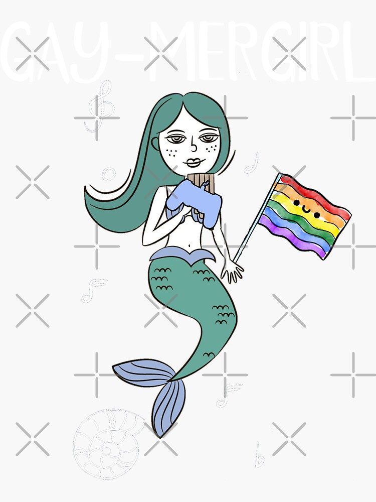"Mermaid Gamer Girl - Gamer Gay Girl Lesbian Pun" Sticker for Sale by ...