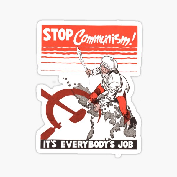 "Stop Communism Print" Sticker for Sale by Go-Postal | Redbubble