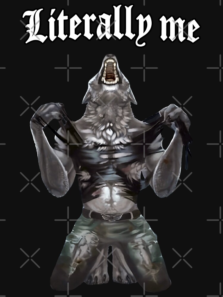 "Literally Me Sitting Wolf Meme Ripping Shirt" Essential T-Shirt for ...