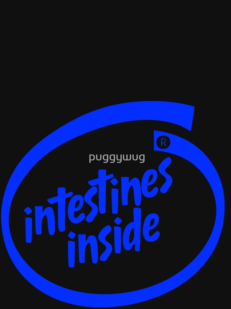 "Intestines Inside (Intel logo parody)" T-shirt for Sale by puggywug ...