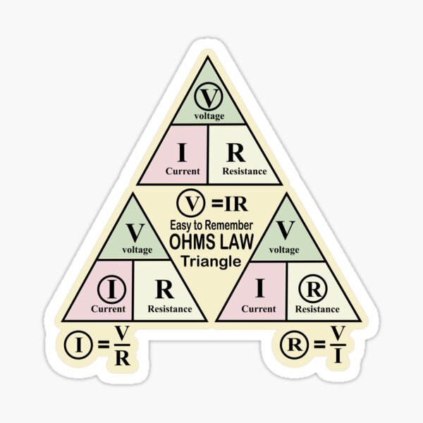 "Ohms Law formula Triangle Stickers for Electrical engineering students ...