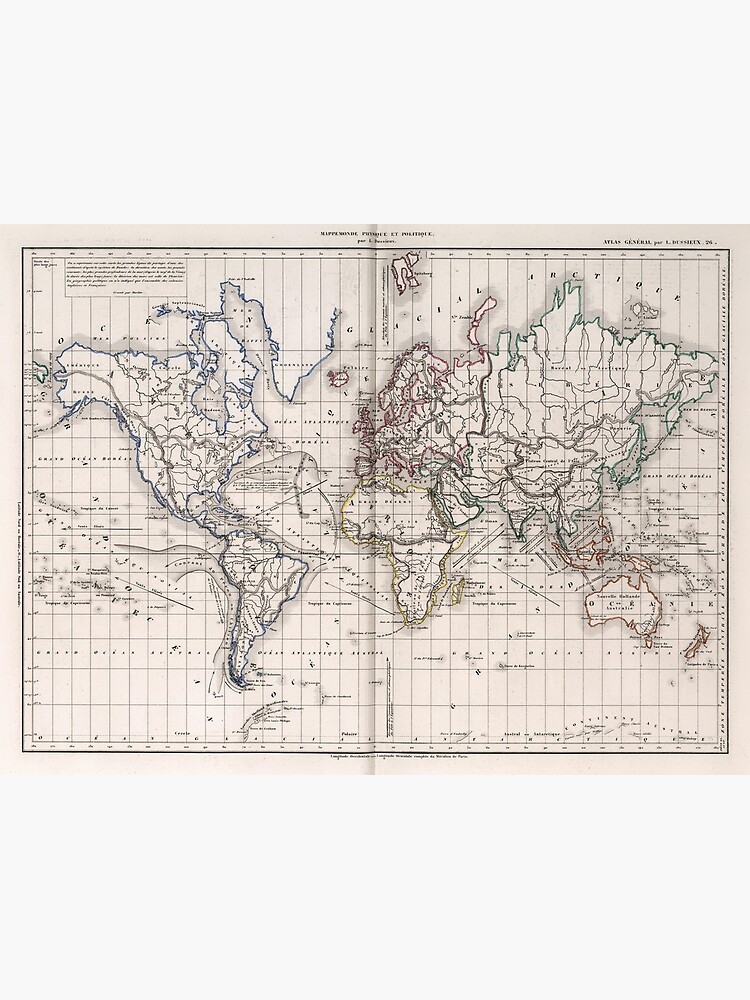 "Vintage Map of The World (1856)" Art Print by BravuraMedia | Redbubble