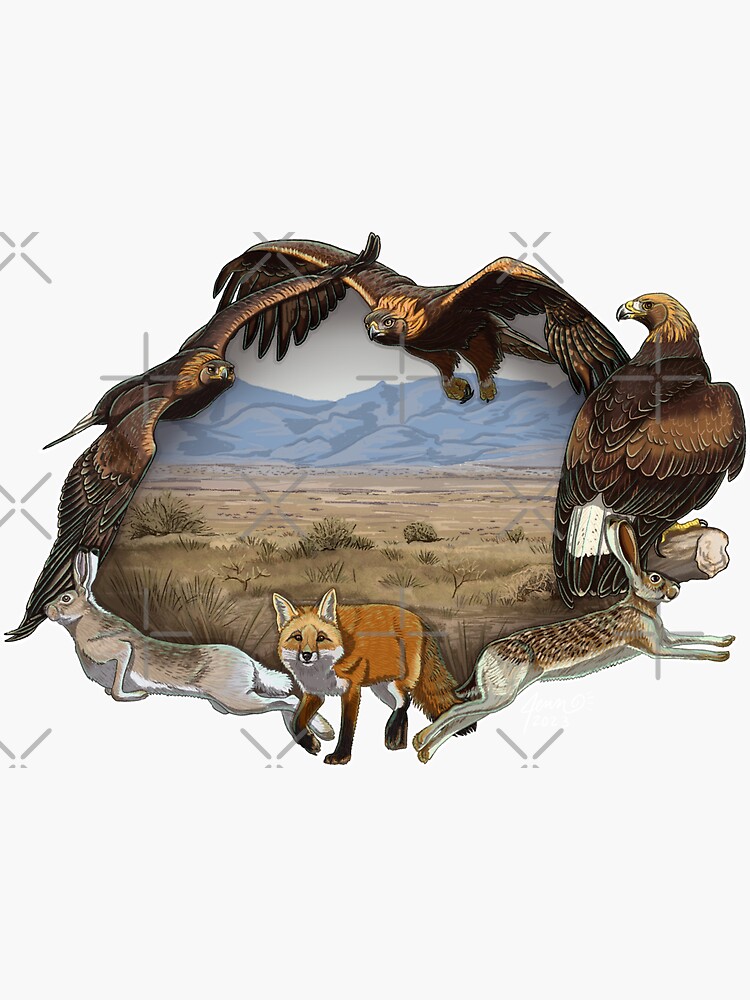 "Birds and Prey - Golden Eagle" Sticker for Sale by Corvus-latrans ...