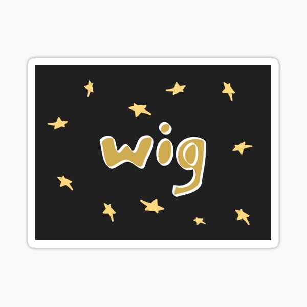 "wig" Sticker by jenniferkdesign | Redbubble