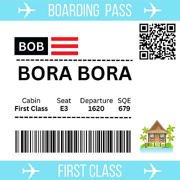 "Bora Bora Boarding Pass" Sticker for Sale by StarTribe | Redbubble