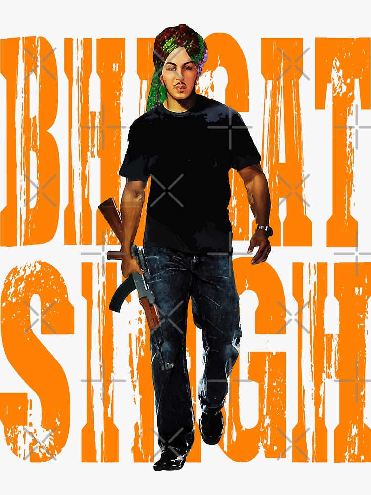 "Shaheed Bhagat Singh AK47" Sticker for Sale by inkstyl | Redbubble