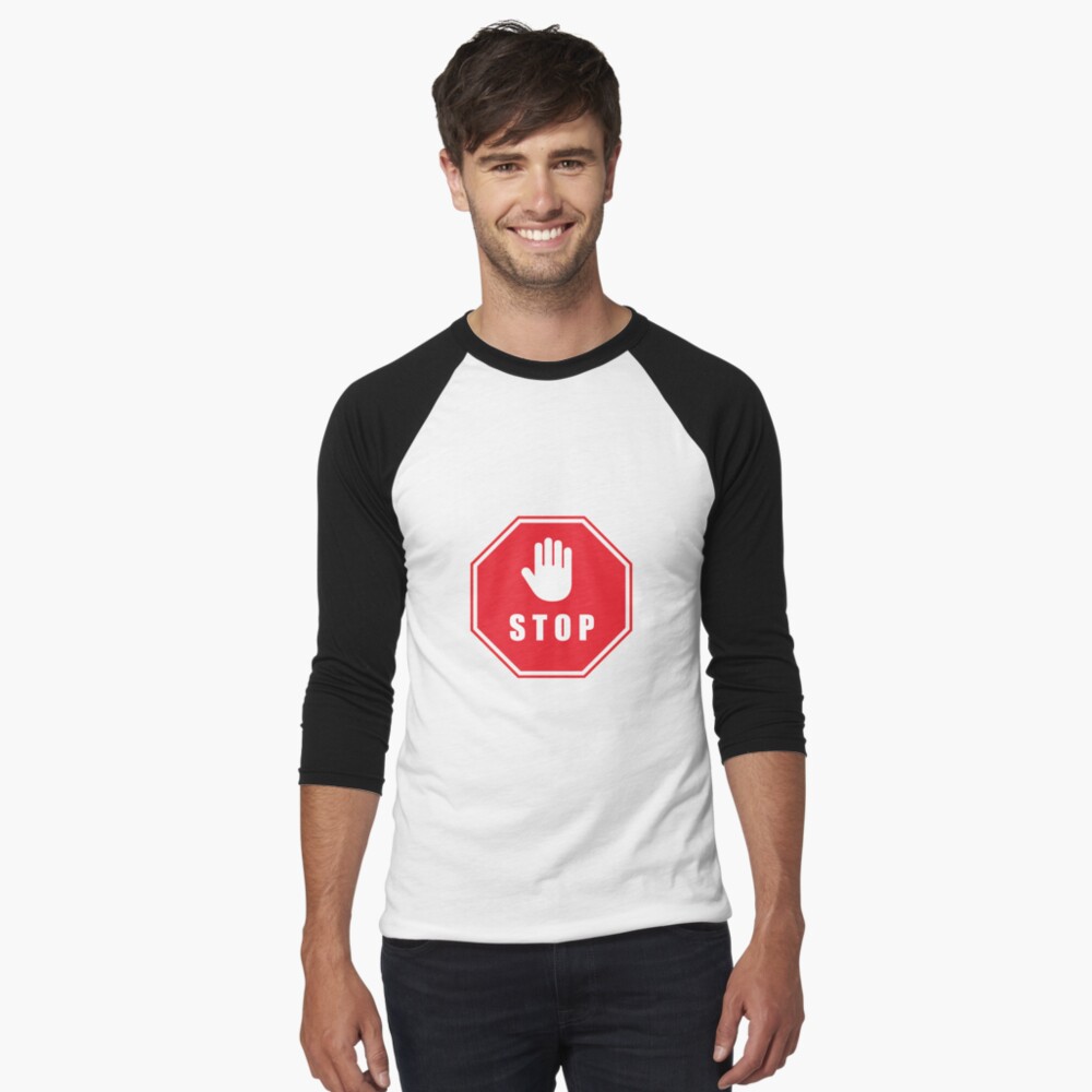 "STOP sign with hand" Sticker for Sale by safetysignprod | Redbubble