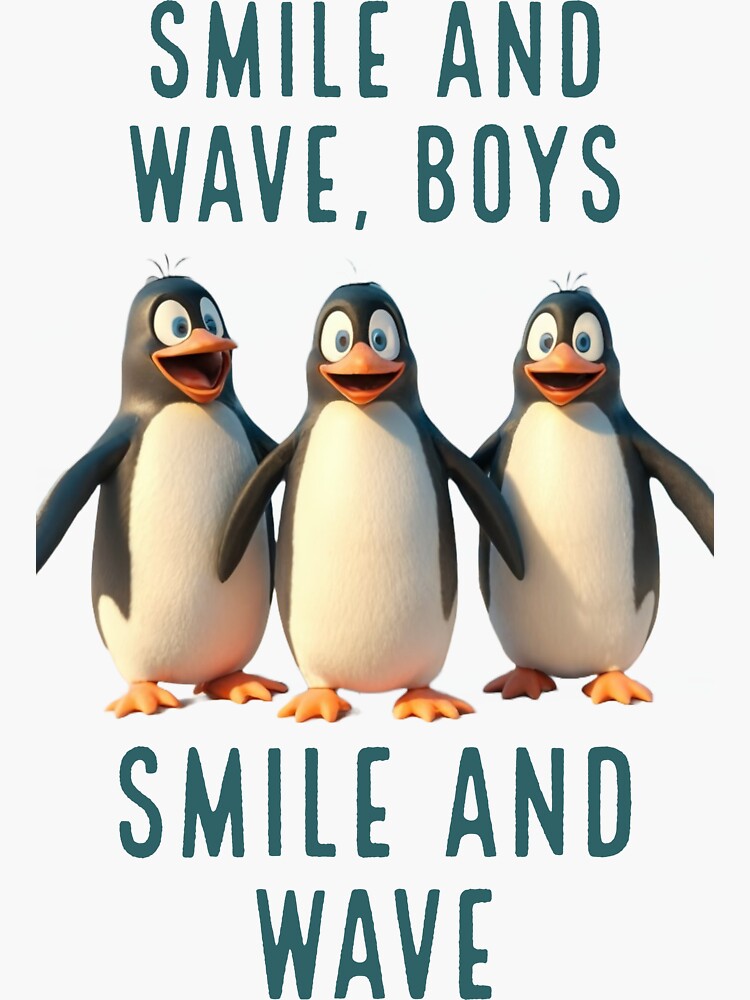 "penguins smiling" Sticker for Sale by hitNmiss | Redbubble