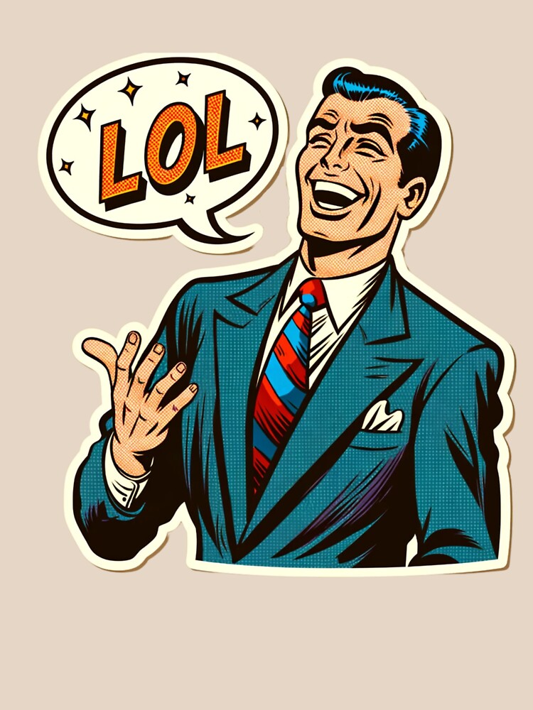 "Vintage 50s | LOL Man" Essential T-Shirt for Sale by NeatSplash ...