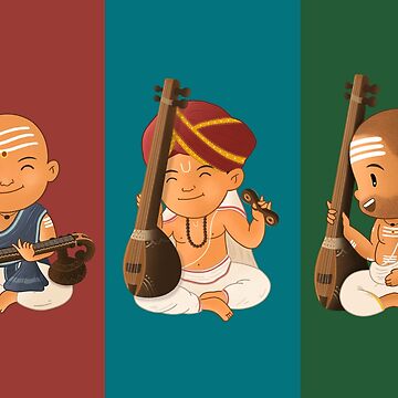 "Little Carnatic Trinity" Sticker for Sale by thelittleheroes | Redbubble