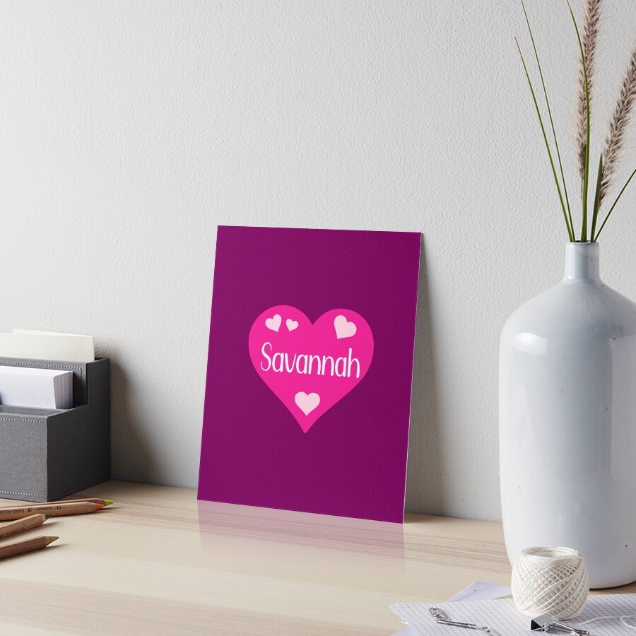 "Savannah Name Pink Heart " Poster for Sale by jeallan | Redbubble