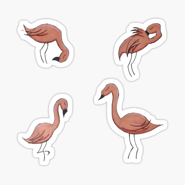 "flamingo sticker pack" Sticker for Sale by lotsofheart | Redbubble