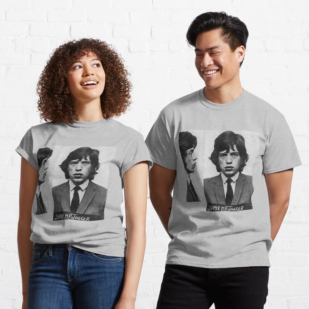 "Famous Mugshots - Jagger, 1967" Sticker for Sale by blackink-design ...