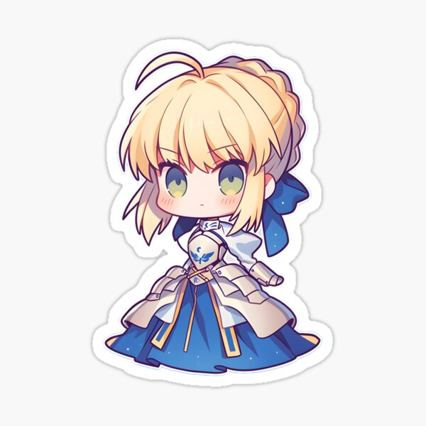 "Saber FT Cute Anime Girl – Chibi Style" Sticker for Sale by ...