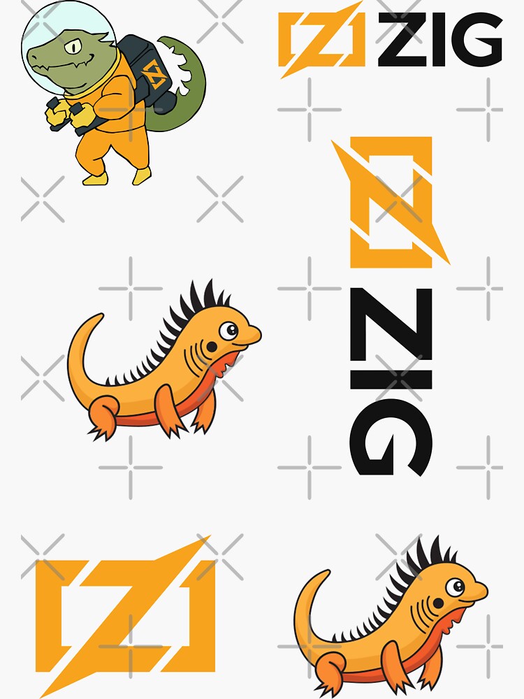 "Zig sticker variety pack with Ziggy" Sticker for Sale by leesander ...