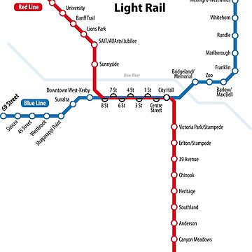 "Calgary Light Rail Map" Art Board Print for Sale by UrbanRail | Redbubble