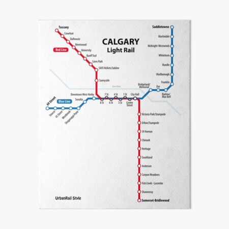 "Calgary Light Rail Map" Art Board Print for Sale by UrbanRail | Redbubble
