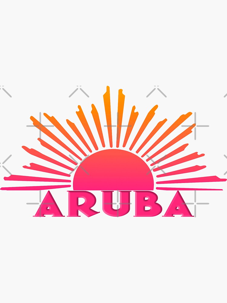 "ARUBA Souvenir Travel Gift Bright Ombre Sun" Sticker for Sale by ...