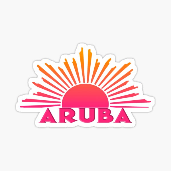 "ARUBA Souvenir Travel Gift Bright Ombre Sun" Sticker for Sale by ...