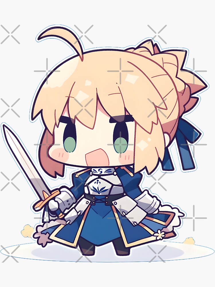 "Saber FT Cute Anime Girl – Chibi Style" Sticker for Sale by ...