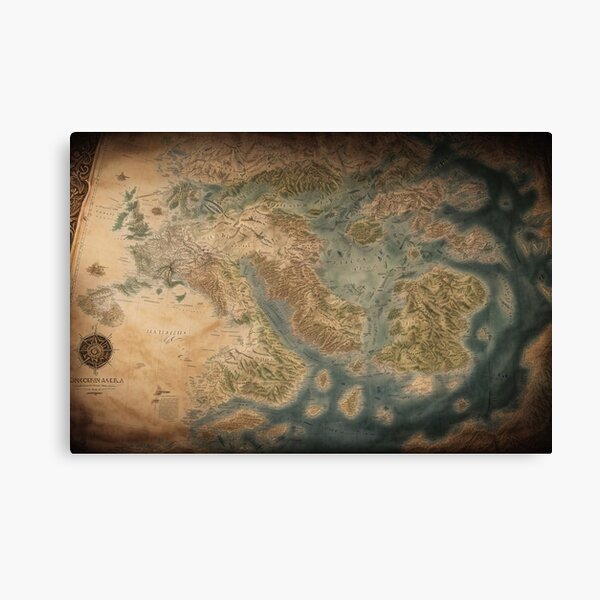 "Ancient Fantasy Maps of Lore - 2" Canvas Print for Sale by nyathiwa ...