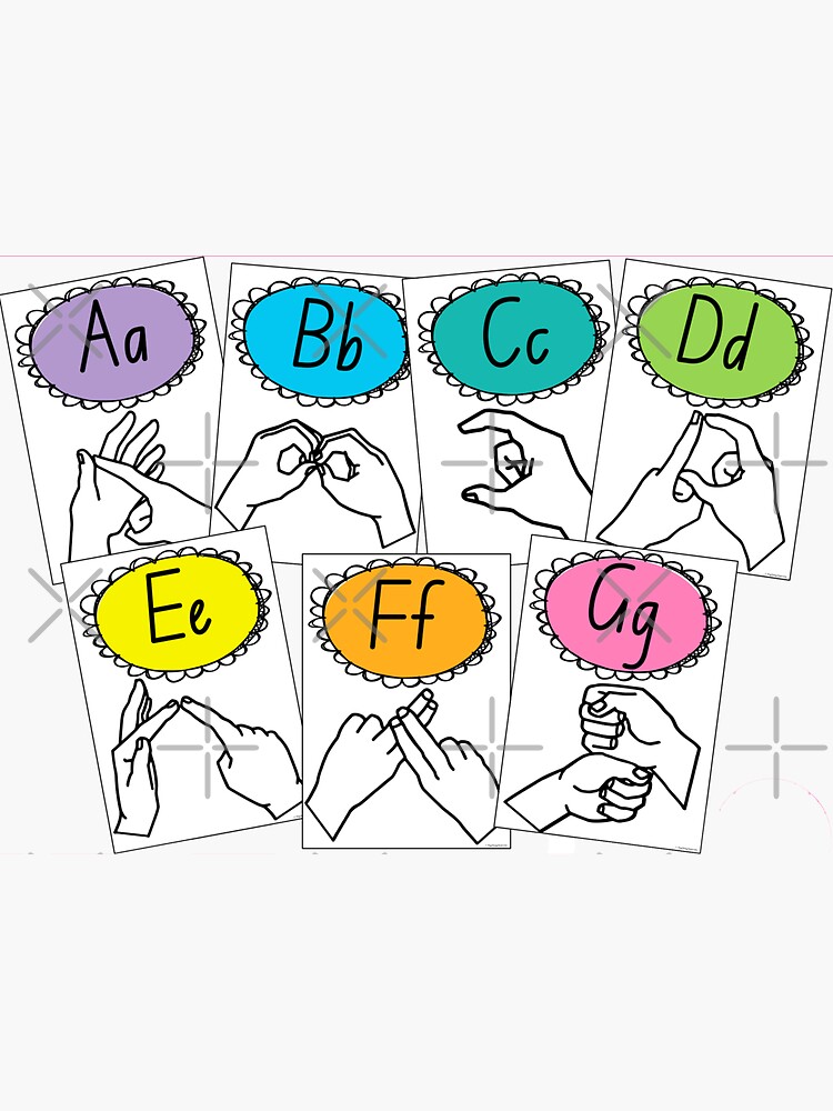 "Auslan alphabet" Sticker for Sale by EveStore1 | Redbubble
