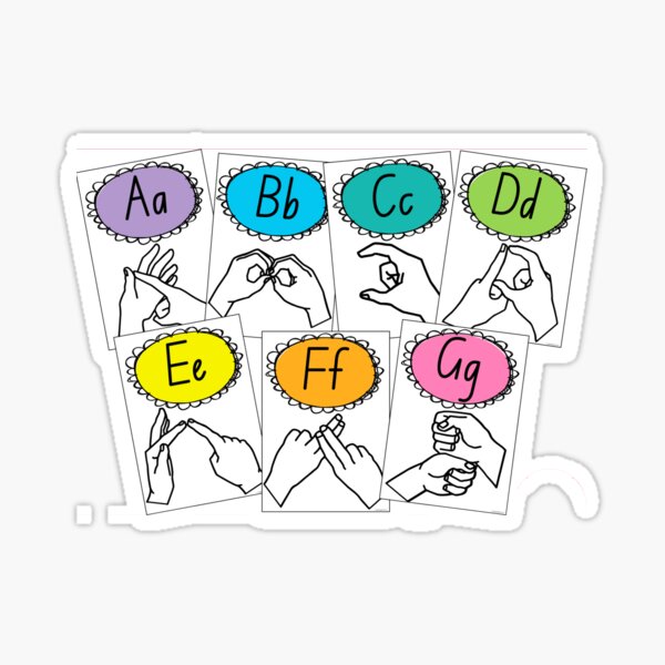 "Auslan alphabet" Sticker for Sale by EveStore1 | Redbubble