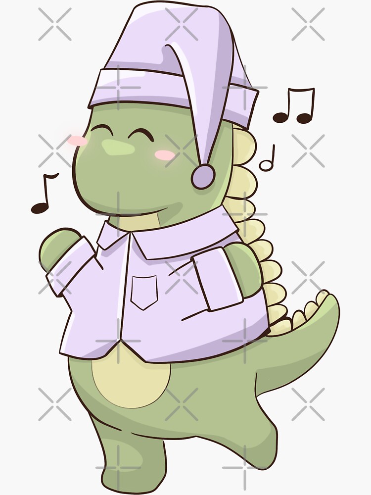"Slumber Party Dino- Dancing T-Rex" Sticker for Sale by rain--y--daze ...