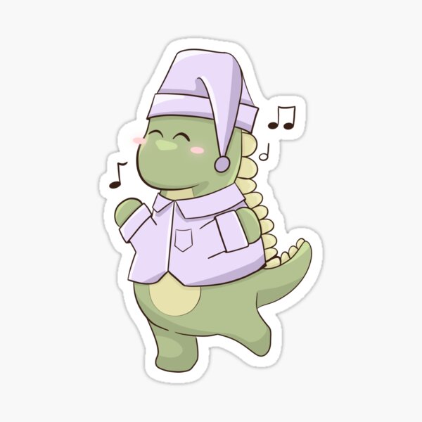 "Slumber Party Dino- Dancing T-Rex" Sticker for Sale by rain--y--daze ...